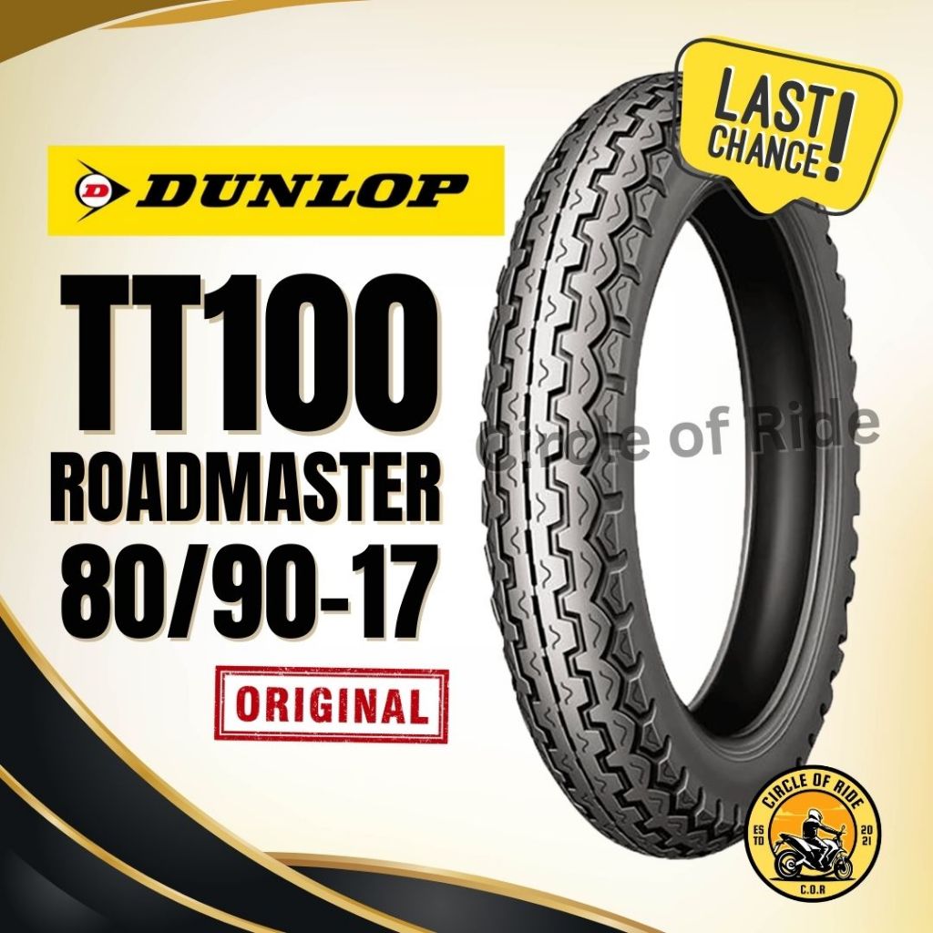 DUNLOP TT100 80/90-17 TYRE TAYAR GLJ-100 80/90-17 (Bunga TT) | Shopee ...
