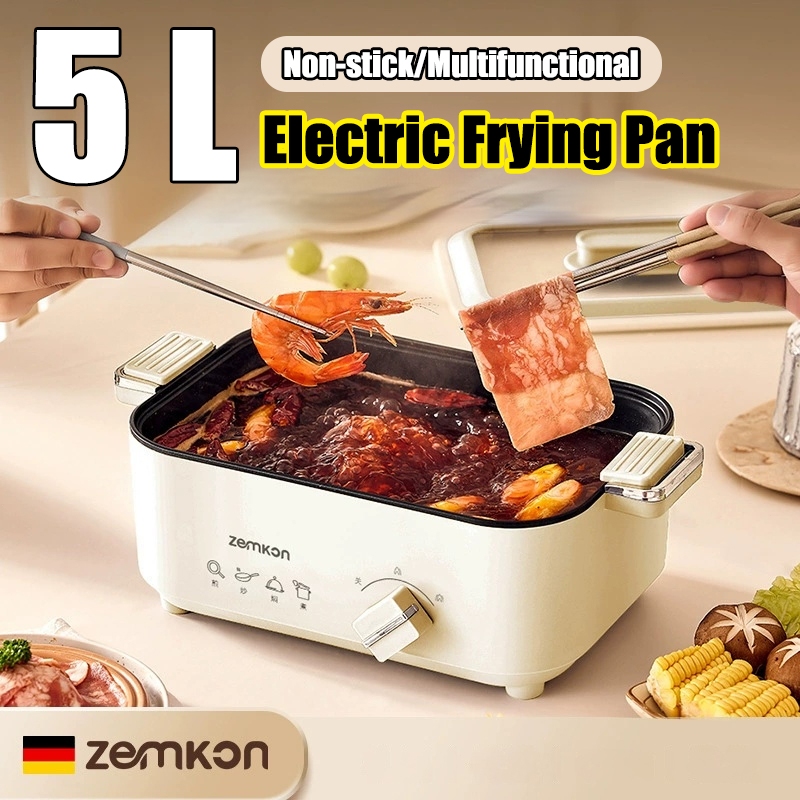 Zemkon electric hot pot 5L large capacity household non-stick pan multi ...