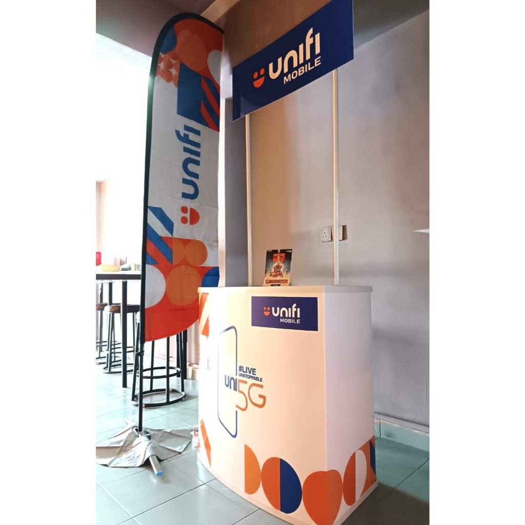 UNIFI MOBILE PROMOTION COUNTER / STICKER / SET ICE CREAM / CANOPY UNIFI ...