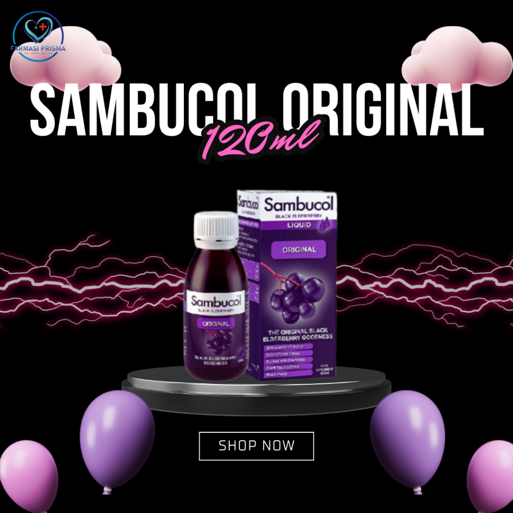 SAMBUCOL BLACK ELDERBERRY ORIGINAL SYRUP 120ML [EXP : 08/2026] | Shopee ...