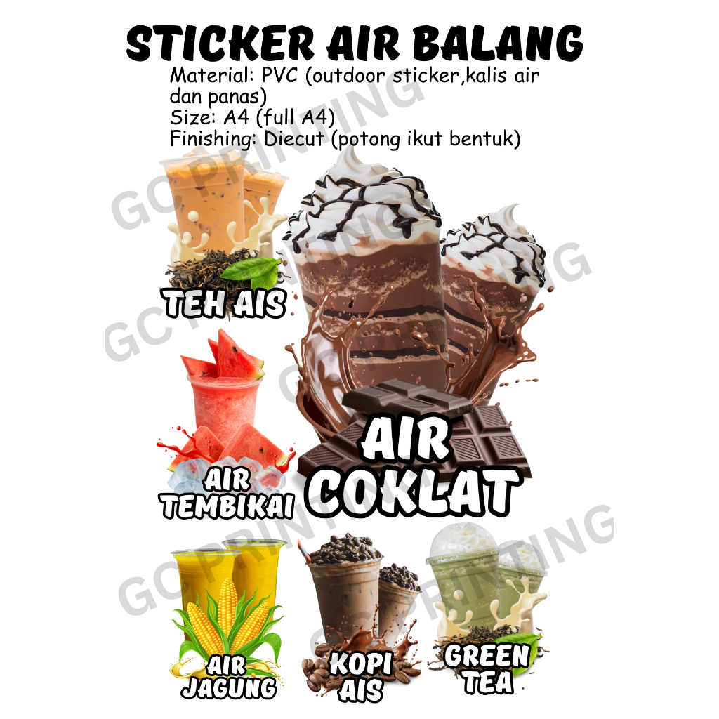 STICKER AIR BALANG PVC A4 Size-Diecut Finishing | Shopee Malaysia