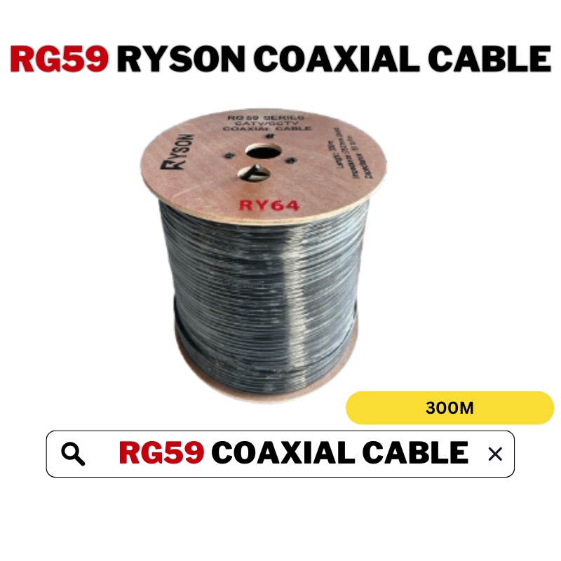 HIKVISION CATV/CCTV RG59 RY64 RYSON Coaxial Cable 300M 75 0hms Braid 64 ...
