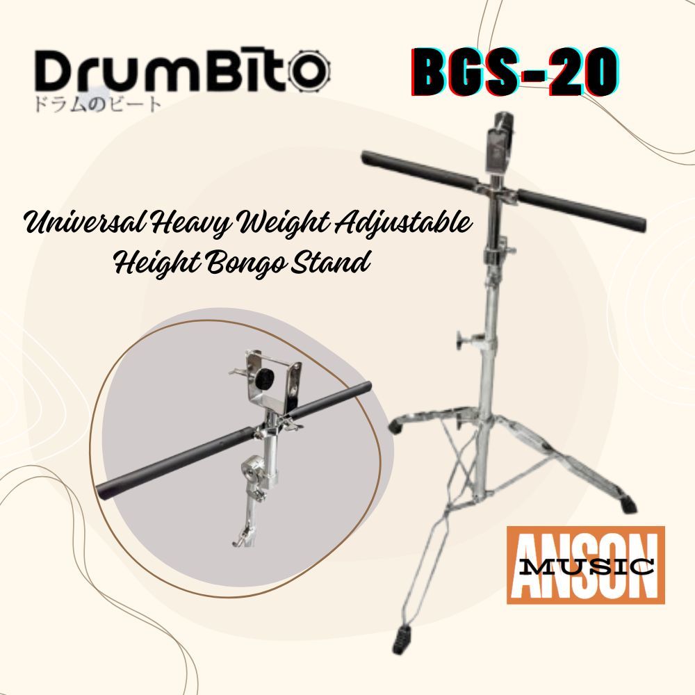 DrumBito BGS-20 Universal Heavy Weight Adjustable Height Bongo Stand ...
