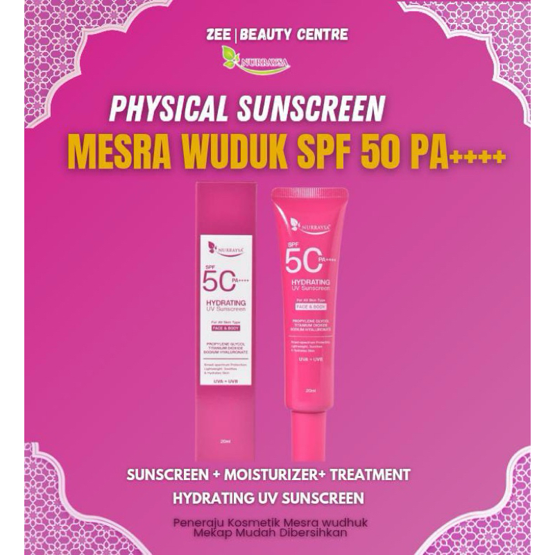 NURRAYSA Hydrating UV Sunscreen 20 |SPF 50 PA++++ Physical Sunscreen ...
