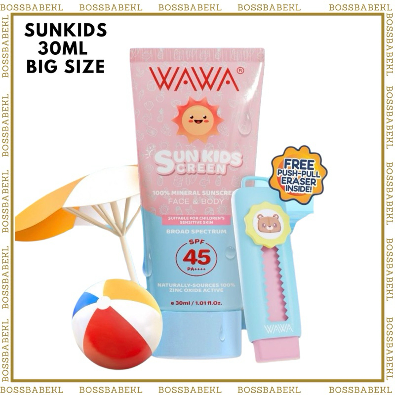 WAWA Sunkids Sunscreen 30ml | WAWA Pocket Sunkids Sunscree 2 pcs 10ml ...
