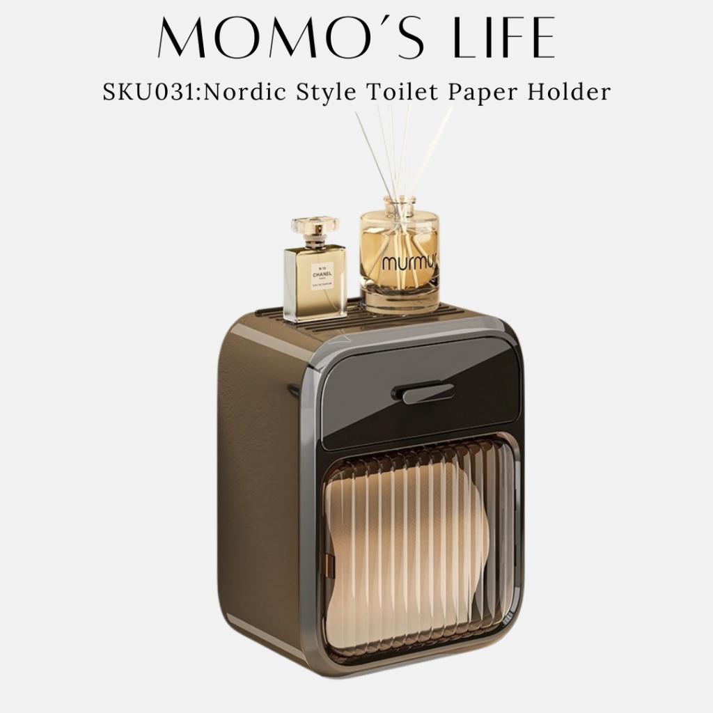 MOMO'S Bathroom Toilet Paper Shelf Rack Phone Holder WaterProof Tissue ...