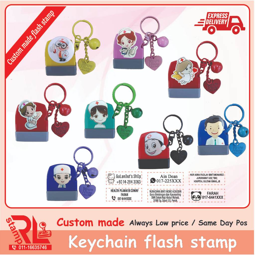 1027L-Z READY STOACK cop guru / cop nama stamp / stamp cop /cop jururawa /cop baju/teacher chop ...