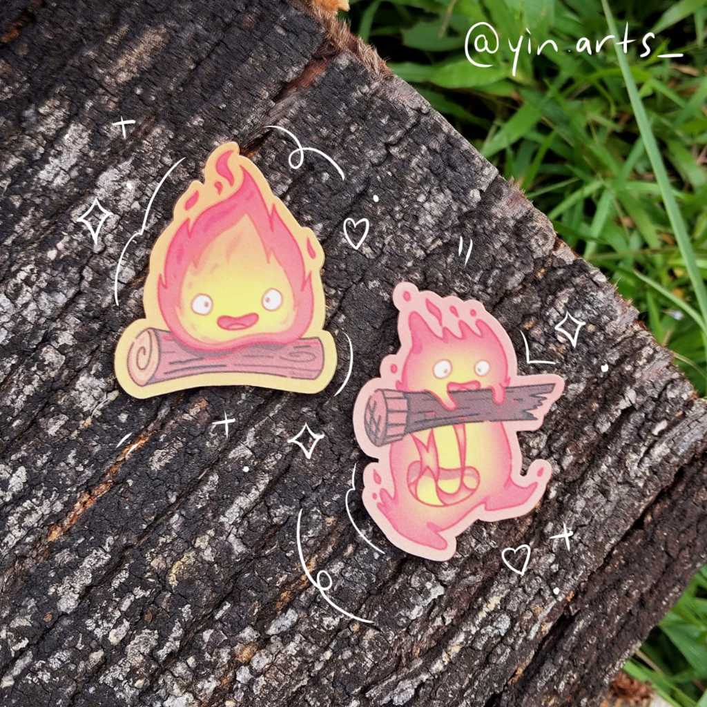 Ghibli Studio Howl's Moving Castle Calcifer Glitter Sticker Deco&Gift ...