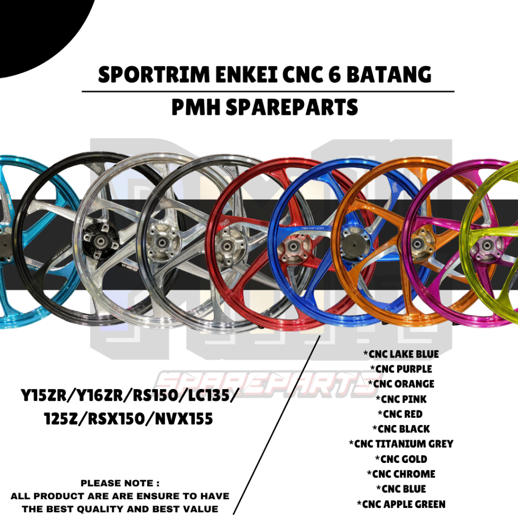 SPORTRIM 6BATANG CNC PNP ENKEI PMH Y15ZR/Y16ZR/RS150/LC135/125Z/RSX150/NVX155 | Shopee Malaysia