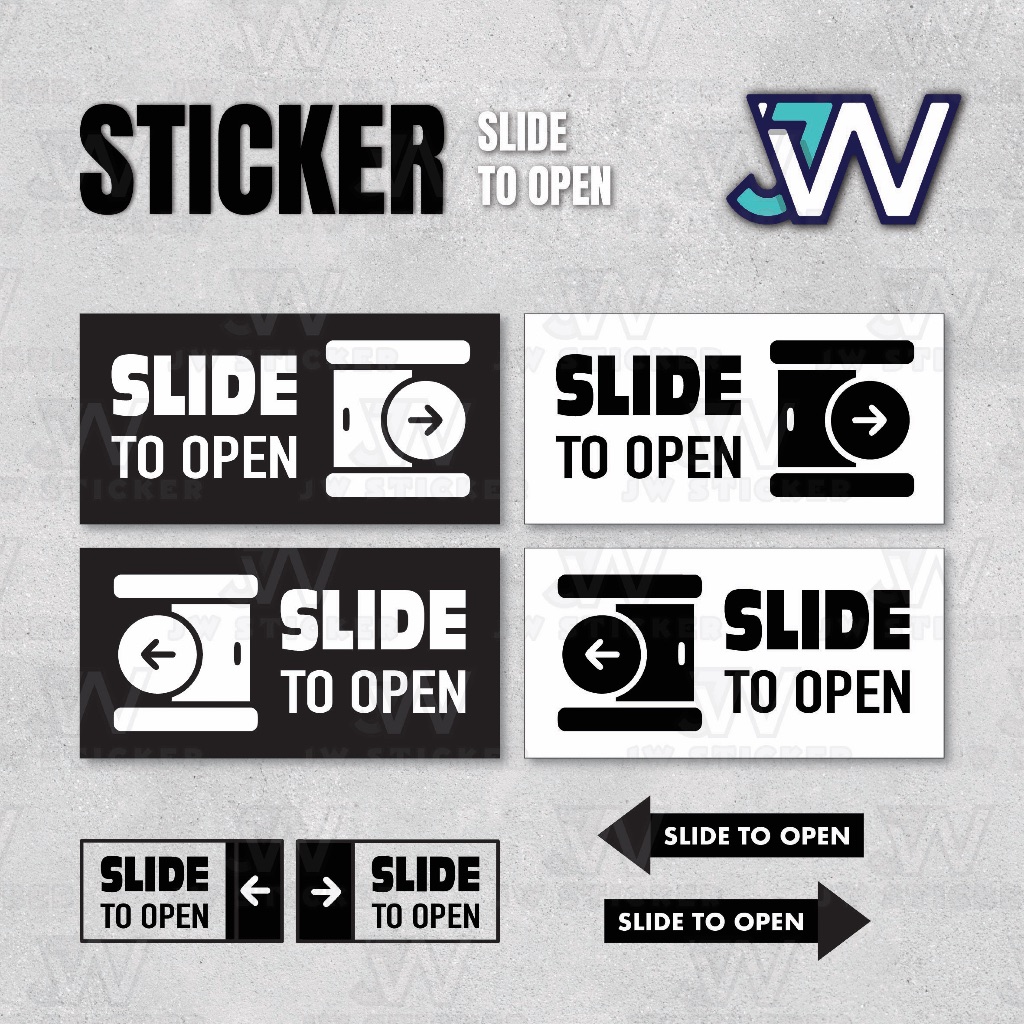 Slide To Open Left | Slide To Open Right | Sticker | Shopee Malaysia