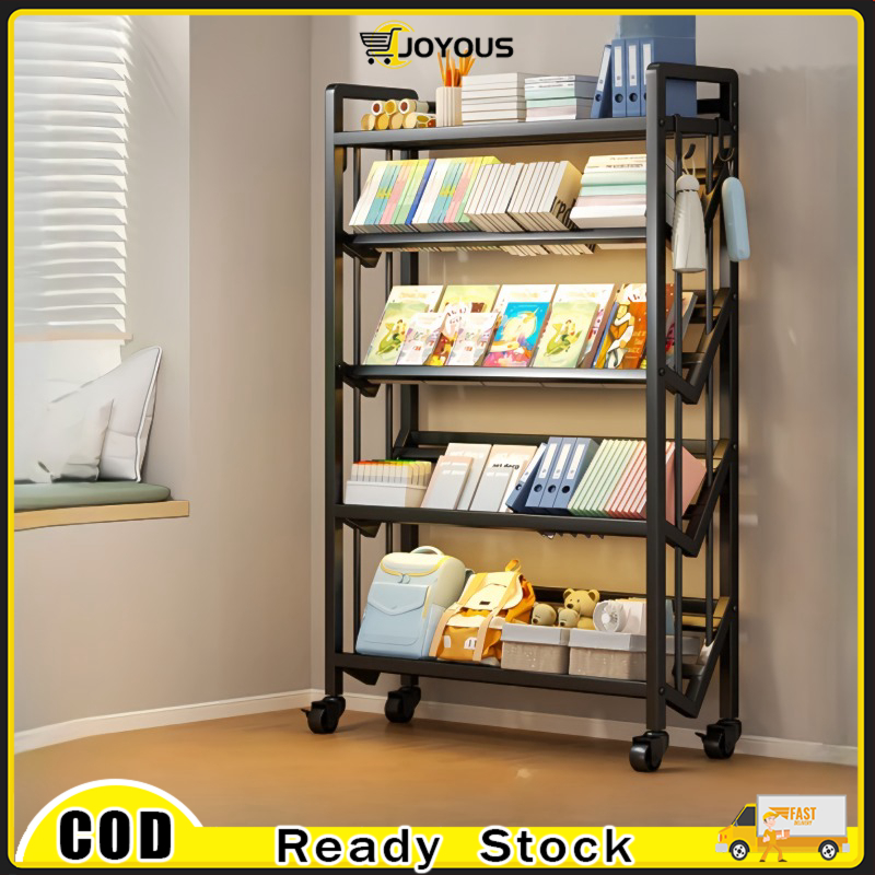 Bookshelf Almari Buku Steel Metal Book Rack Rak Buku Besi 2/3/4/5Tier ...