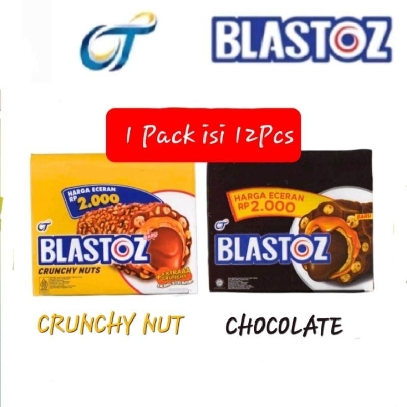Blastoz crunchy Nuts / Chocolate kemasan 24g/harga untuk satu box isi ...