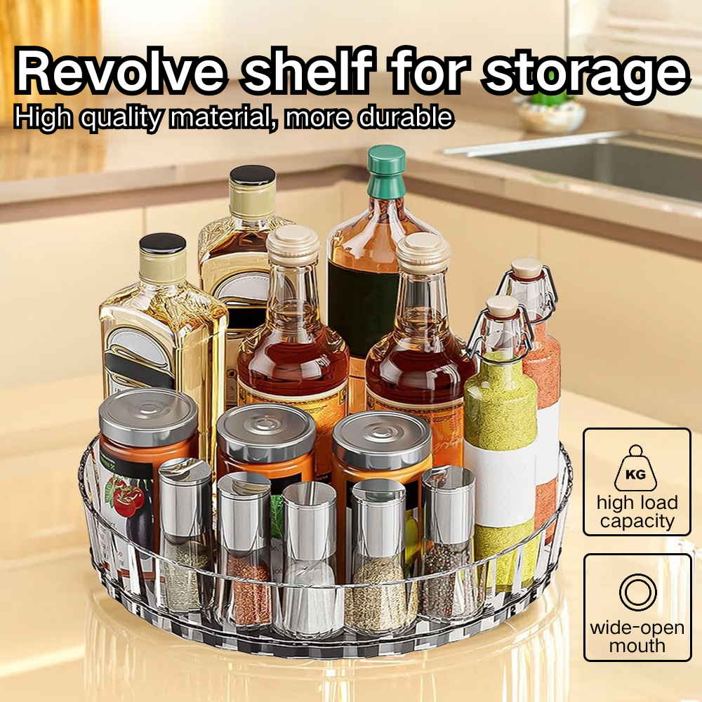 360° Rotating Tray Spice Rack Turntable Serving Tray Desktop ...