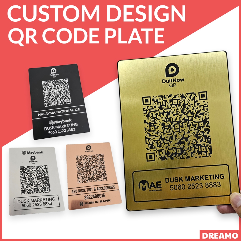 QR Code With Stand Custom Design DuitNow Scan Pay MAE Ewallet QR Kod ...