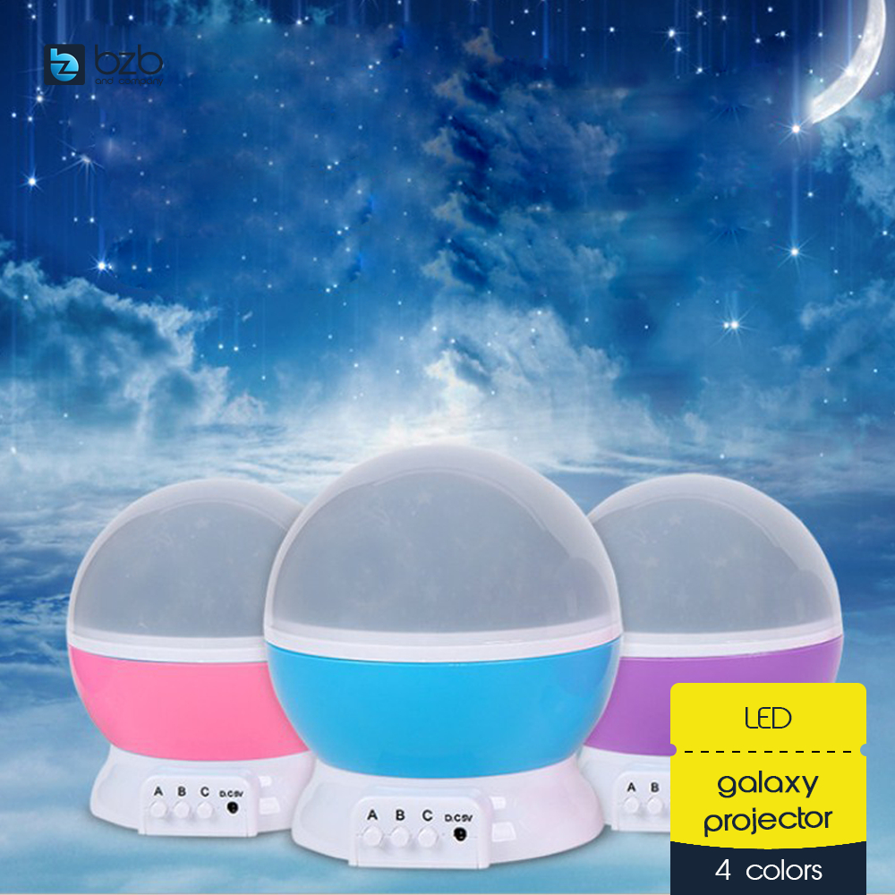 Galaxy Night Light Starry Sky Projector LED Rotating Star Lamp Bedroom ...