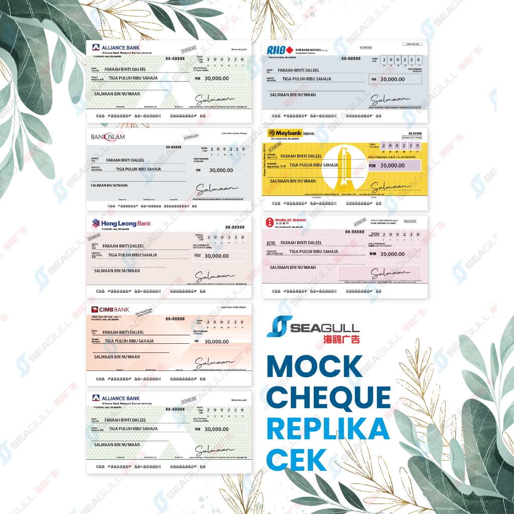 Mock Cheque | Replika Cek | Cek Hantaran Mockup Cheque | Cek Hantaran ...