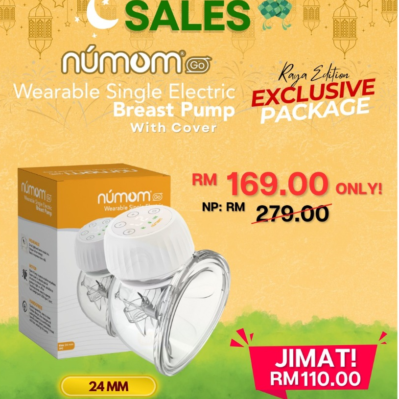 NUMOM GO WEARABLE PUMP NO TUBING HANDSFREE PAM SUSU MUDAH BERGERAK 22mm ...