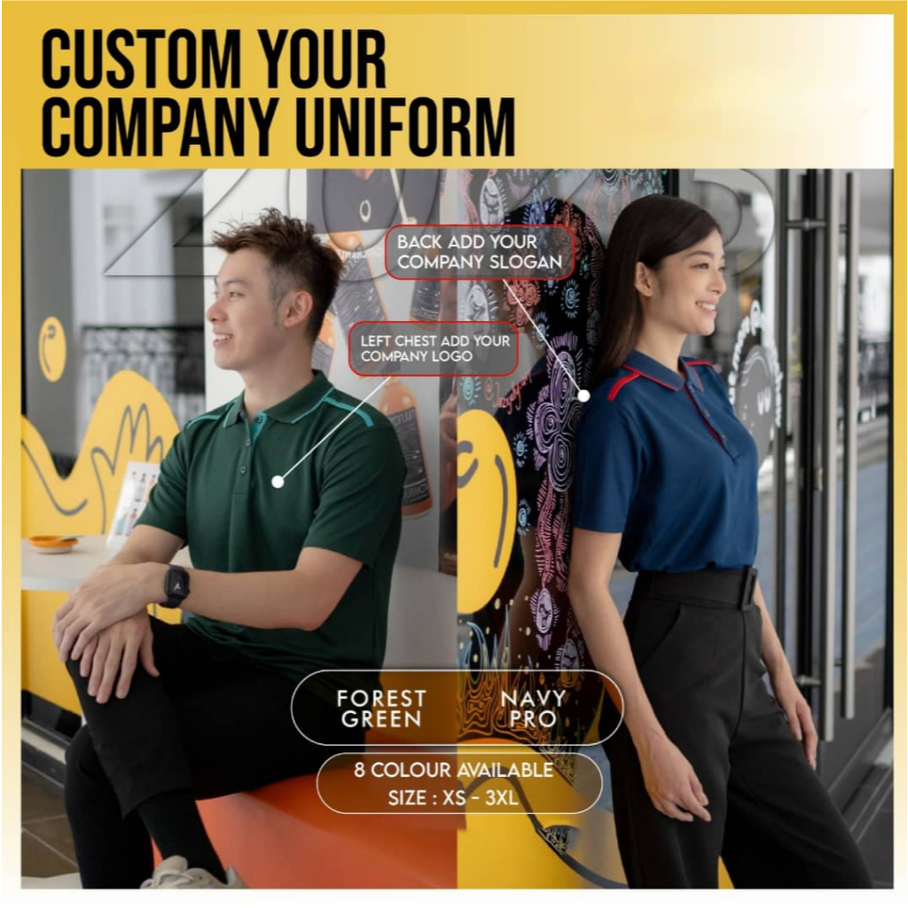 Custom Made Baju Company Uniform Printing Logo Cetak Baju Kerja ...