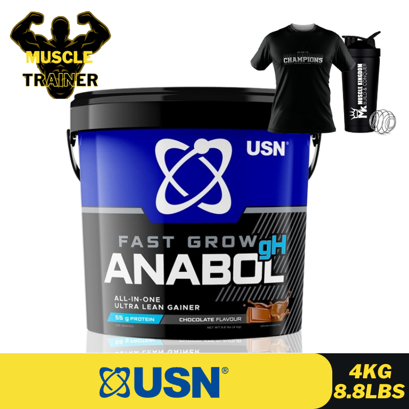 USN Fast Grow Anabolic Lean Mass Gainer Weight Gainer Mass Protein (4kg ...