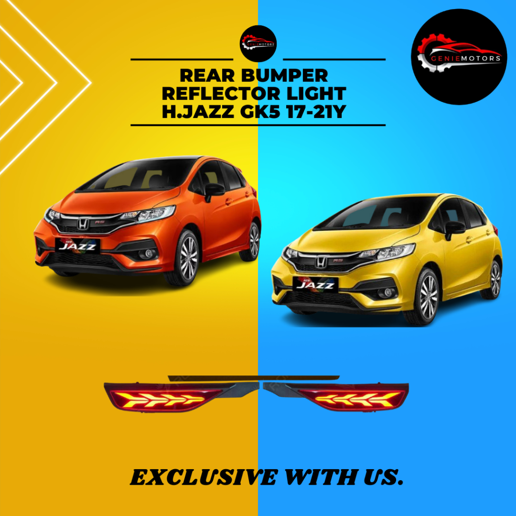 HONDA JAZZ FIT 2017~ 2021 JDM GK5 RUNNING SIGNAL REAR BUMPER REFLECTOR ...