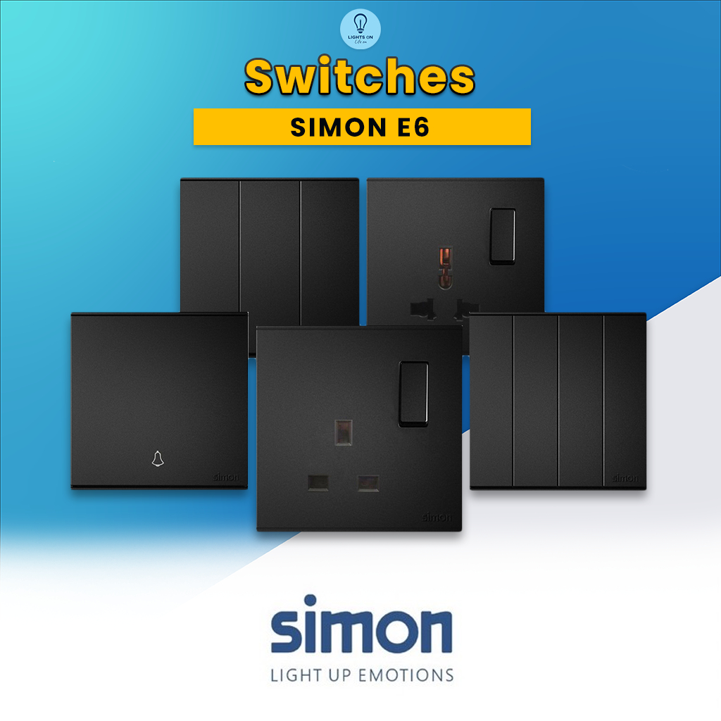 SIMON E6 Series Black White Switches & Socket Outlet SIRIM Approved ...