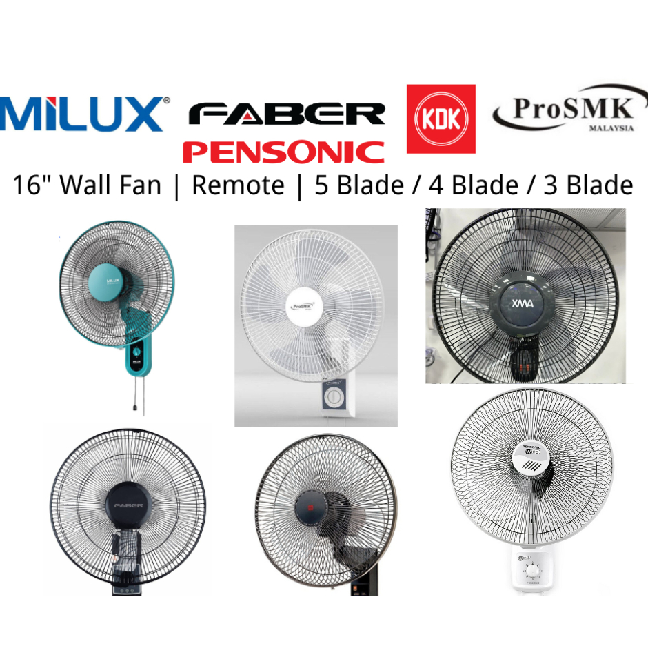 KDK Pensonic MILUX FABER ProSMK 16'' Wall Fan | Remote Control | 3 ...