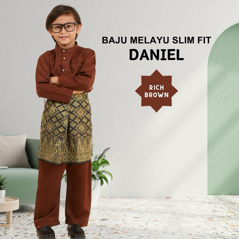 BAJU RAYA 2025 VIRAL MELAYU SLIM FIT RICH BROWN KANAK-KANAK MURAH ...