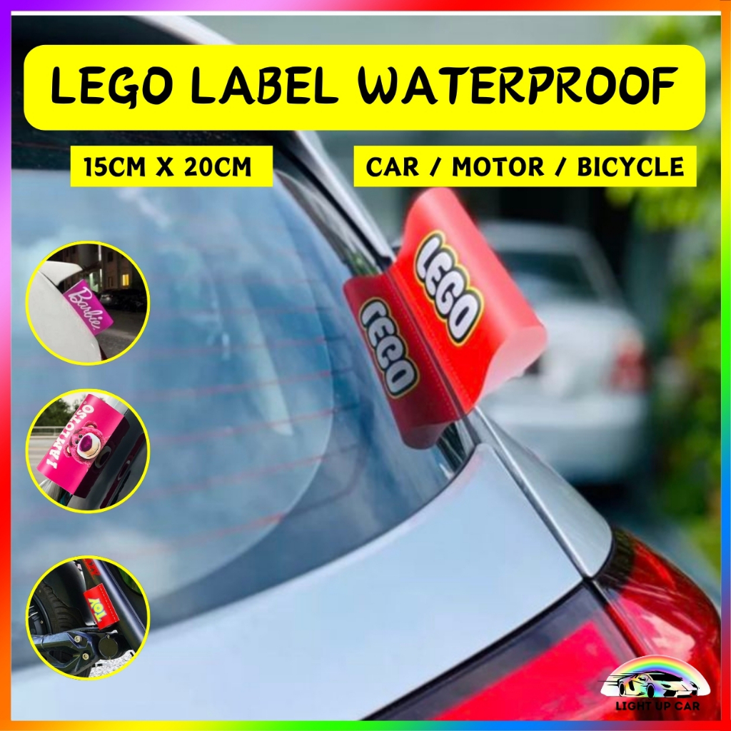 LUC Car Lego Label Waterproof Car Label Sticker Trunk Door Lego Lebel ...