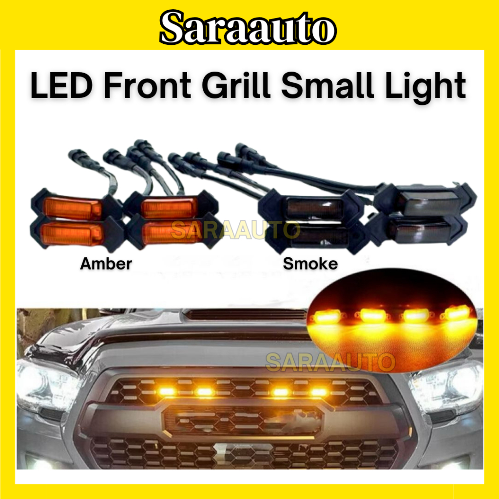 4X4 Raptor Style Smoked LensAmber LED Front Grille Running Lights 4pcs ...