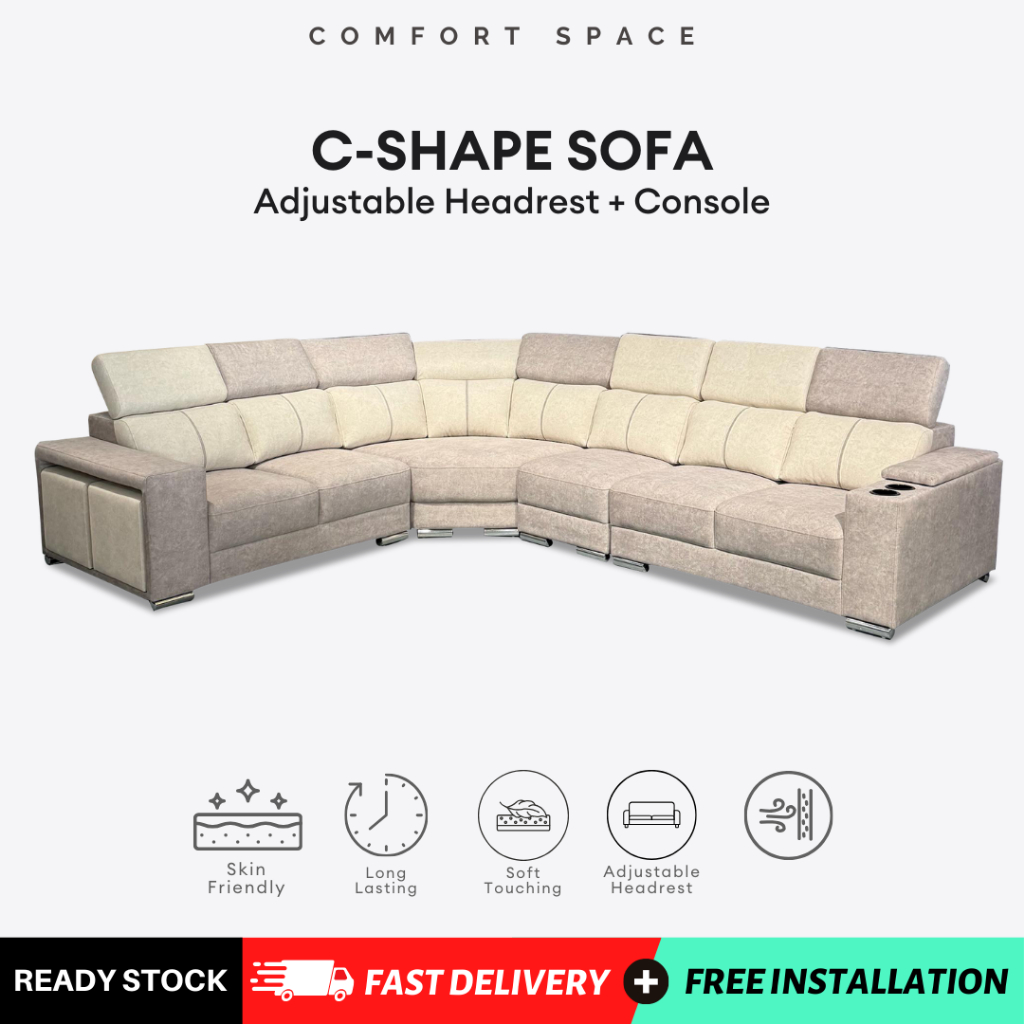 🔥 Free Delivery 🔥 Comfort Space - Centaur 6 Seaters C Shape Sofa ...