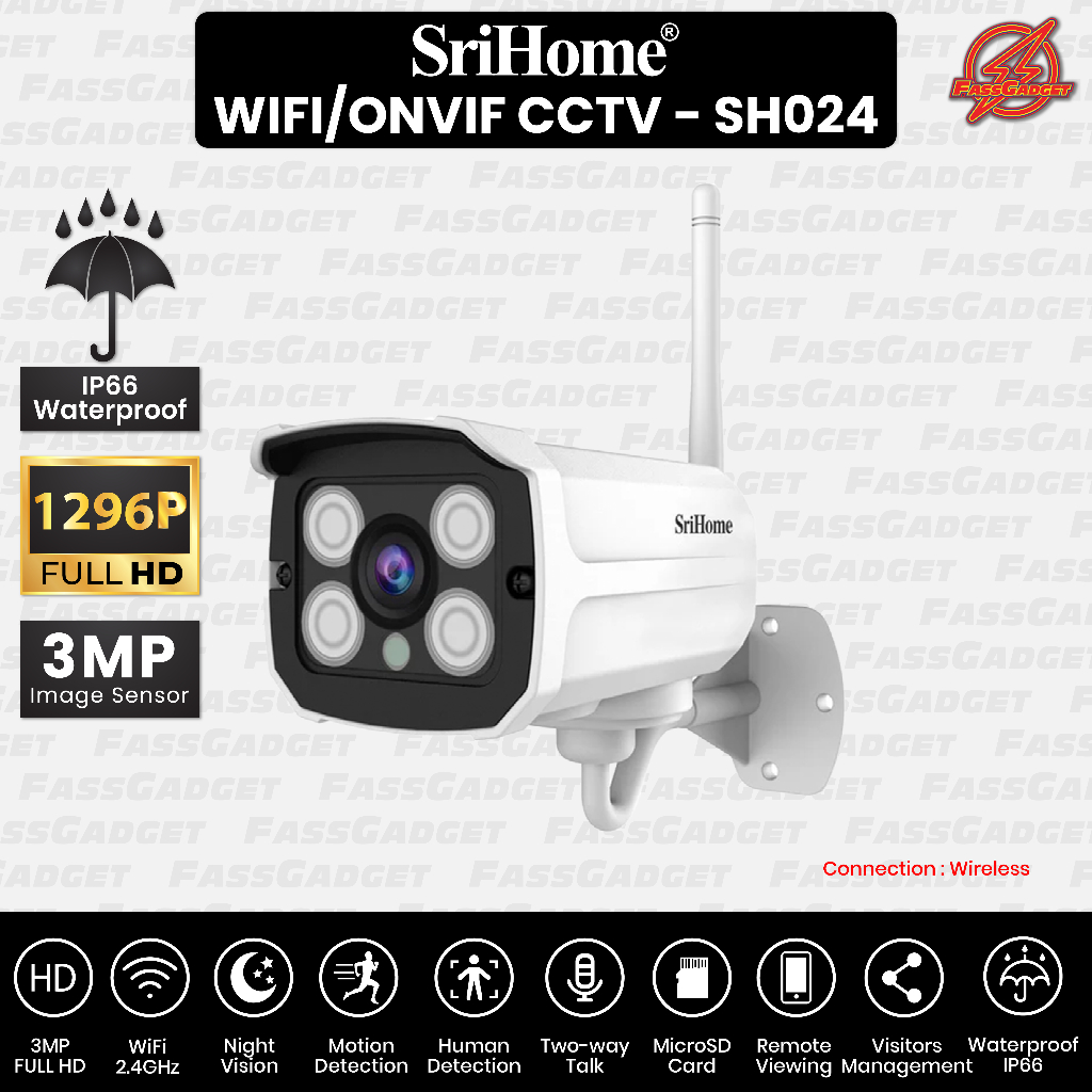 (🔥READYSTOCK🔥) WIFI/ONVIF CCTV - SH024 (SRIHOME) | Shopee Malaysia
