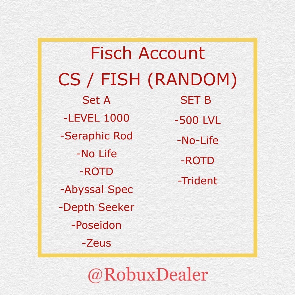 Fisch Account LVL 500/1000 | Shopee Malaysia