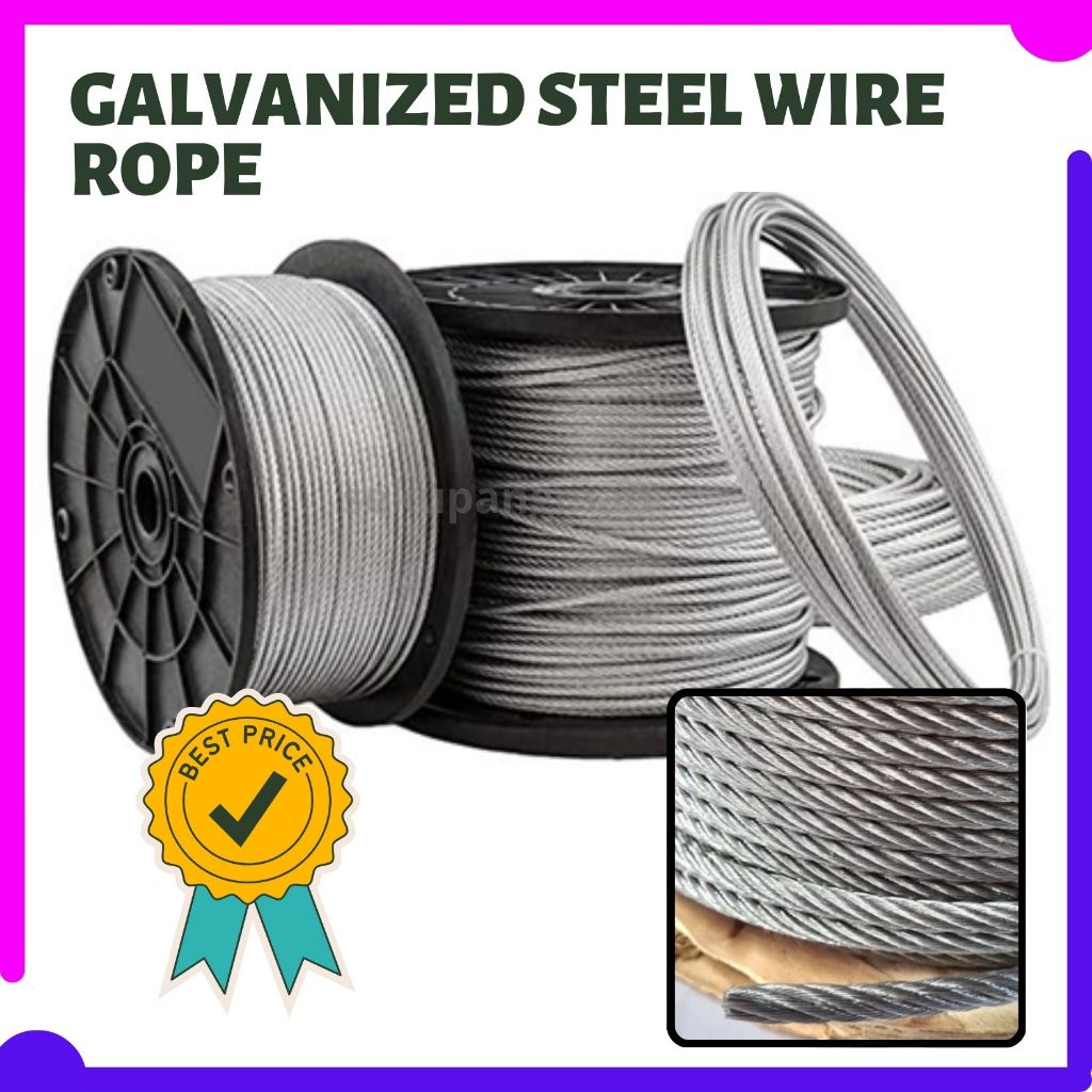 Set B 4mm 5mm 6mm 8mm 10mm Galvanized Steel Wire Rope Iron Rope Cable ...