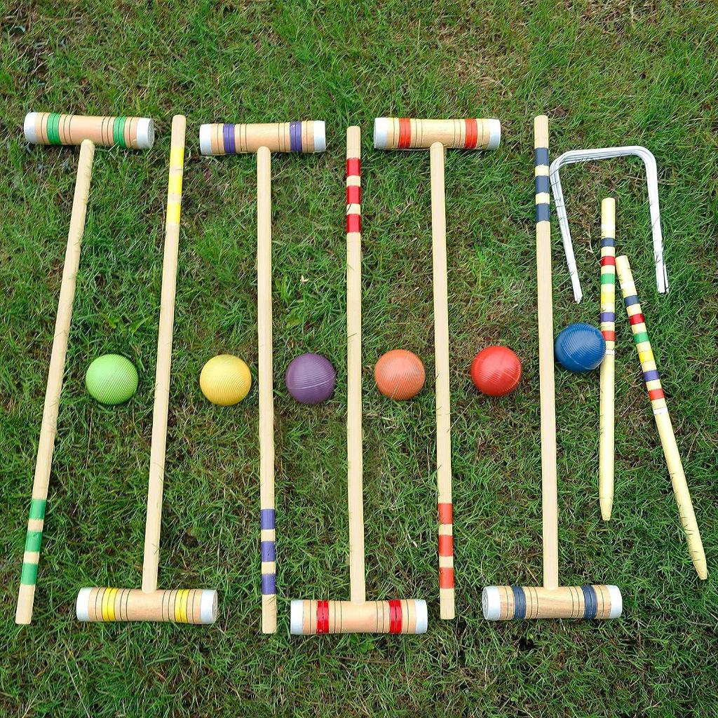 Six Player Croquet Set Sport Outdoor Croquet Set 6 Doors with 6 Player ...