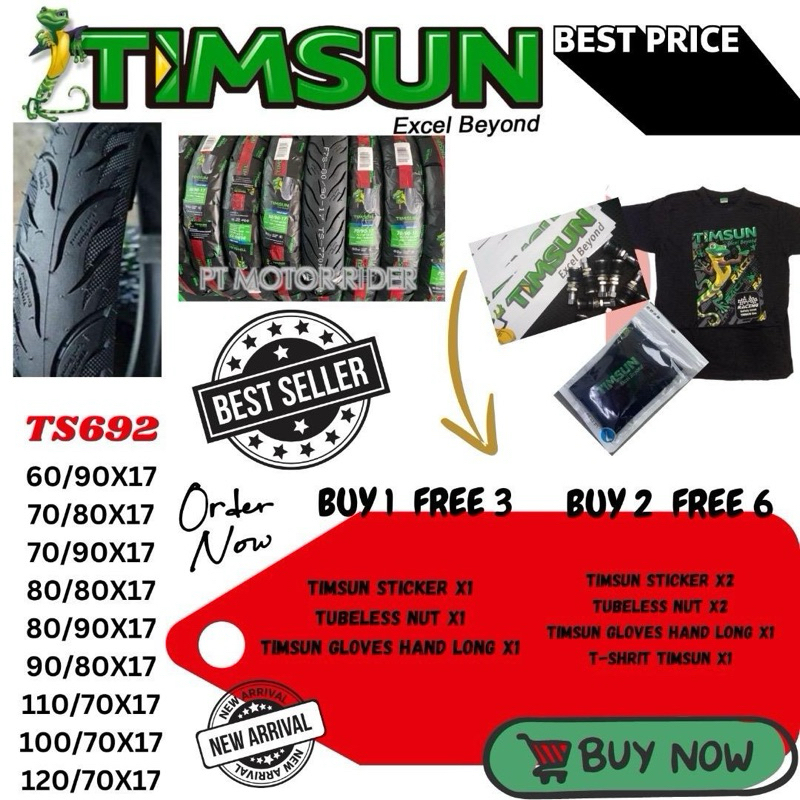 [Free gifts &Free Shipping]Timsun Tayar TS692 Size 17 Tubeless 6090 ...