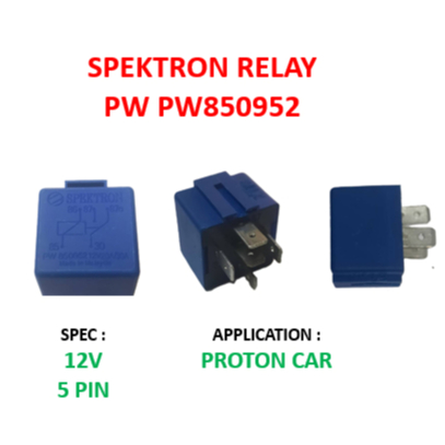 PW850952 PROTON WIRA/WAJA POWER FAN RELAY SPEKTRON 12V 5 PIN, BUATAN ...