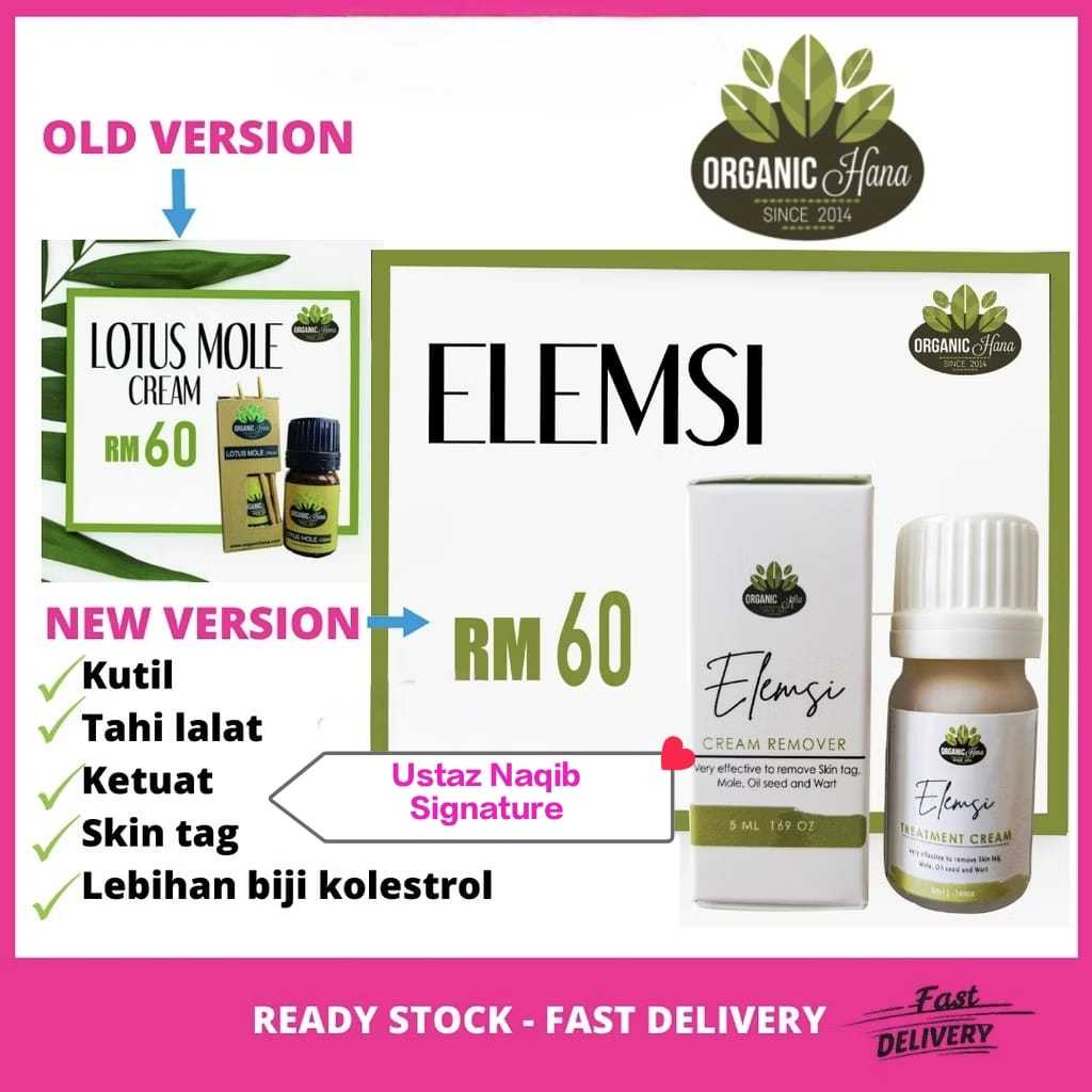 Elemsi Lotus Moles Cream Scar Cream Buang Tahi Lalat Kutil Biji ...