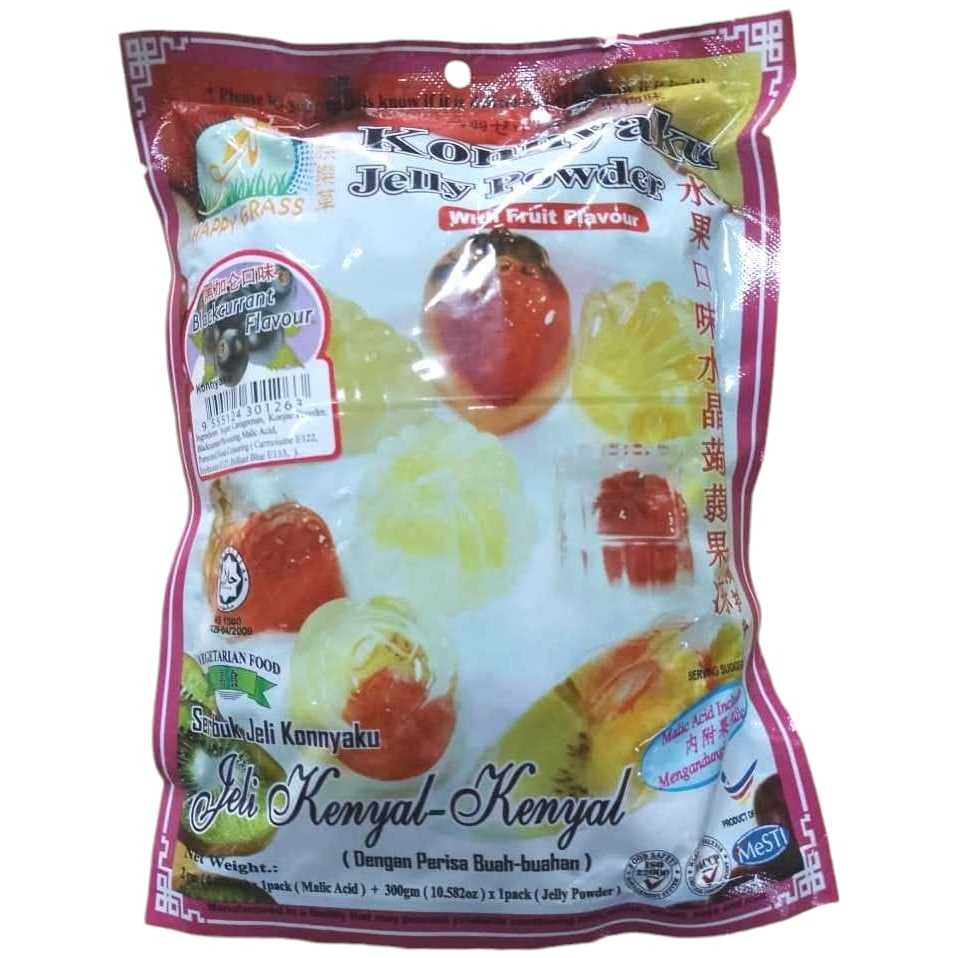 300G HAPPY GRASS SERBUK JELI KONNYAKU/ KONNYAKU JELLY POWDER | Shopee Malaysia