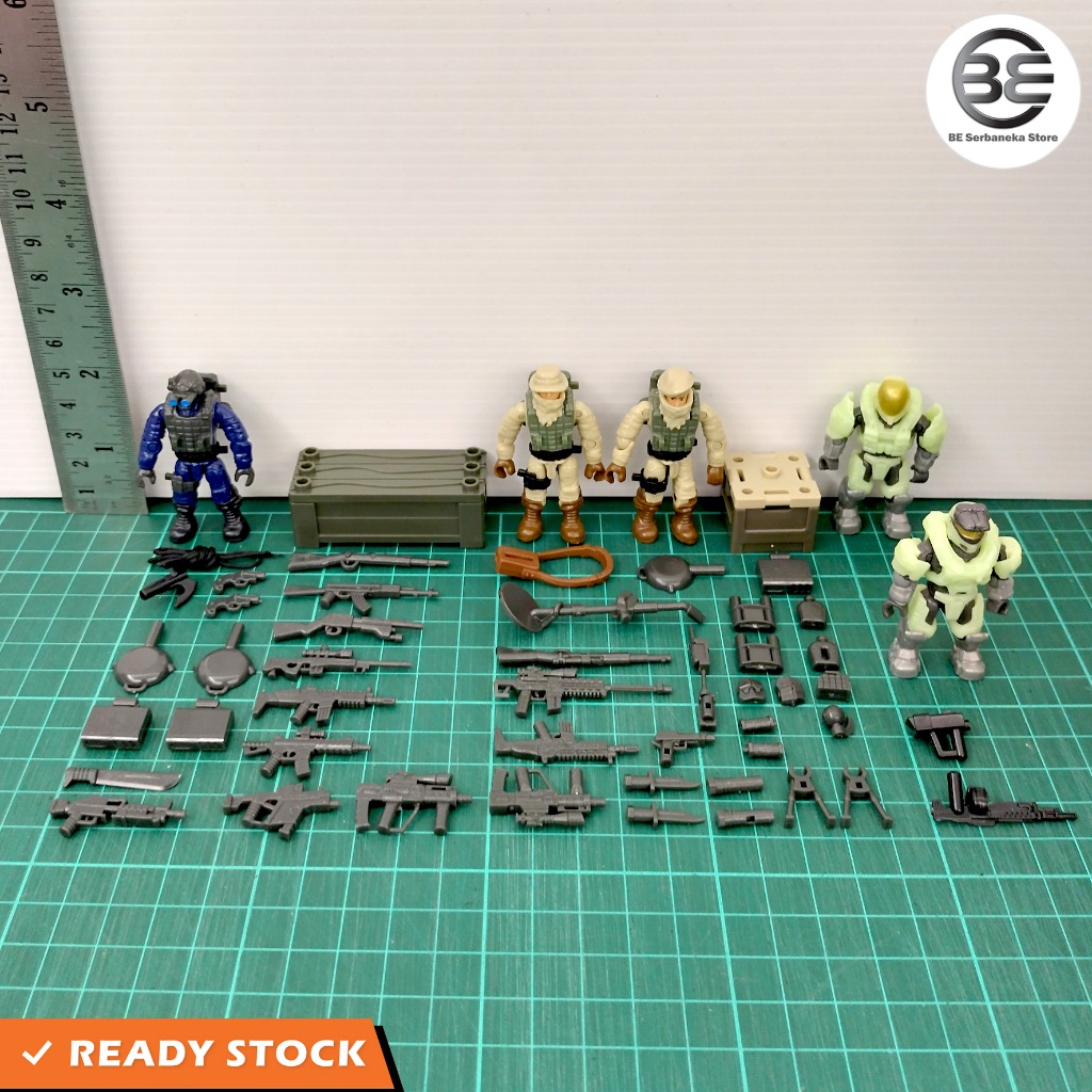 Used Articulated 2" Micro Action Figures Set (C2) Desert, SWAT and HALO ...