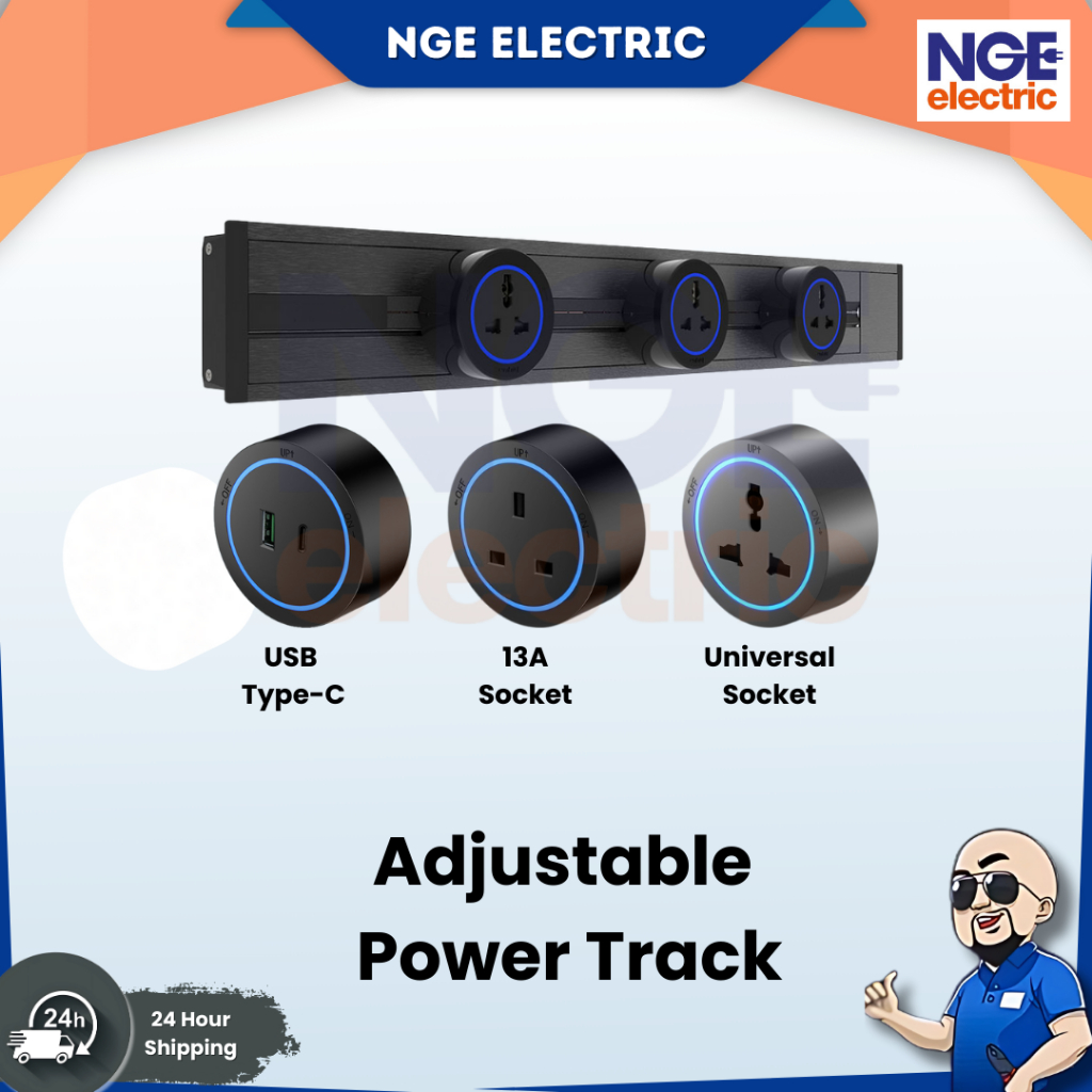 Switch| 32A 6500W Movable Power Track With Multi Switch Socket, USB and ...