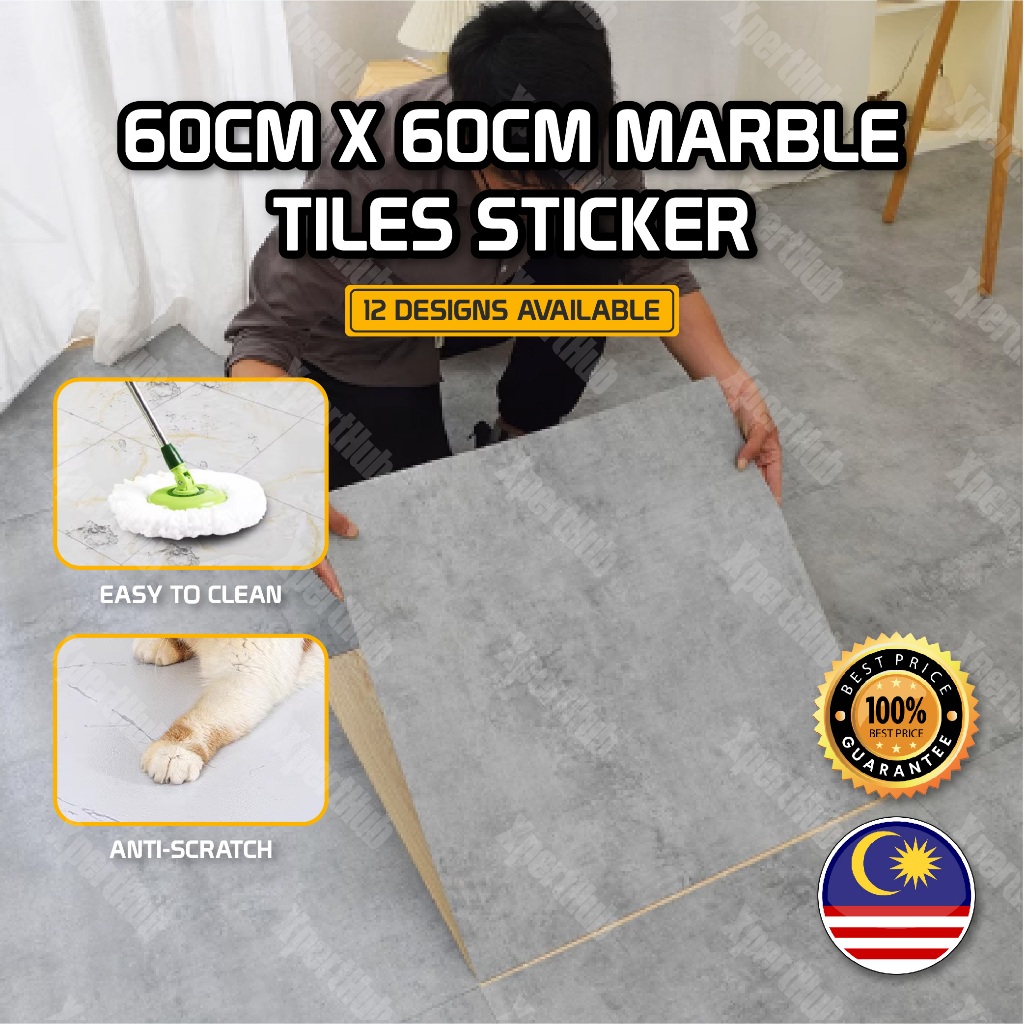 XpertHub 60X60CM Vinyl Floor Sticker Self Adhesive PVC Flooring Floor ...