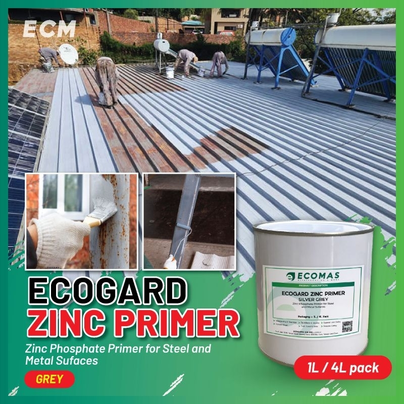 ECOGARD ZINC PRIMER GREY (1litre / 4litre pack) Premium Zinc Phosphate ...