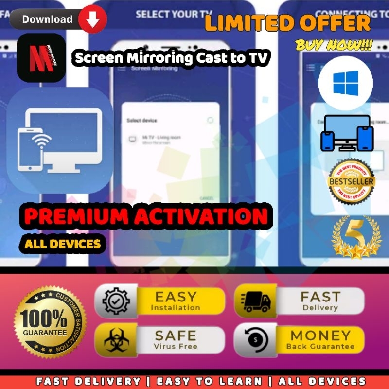 Miracast - Screen Mirroring Latest Update | ⭐ 完整版本 ⭐ | 支持所有设备及Windows电脑 ...