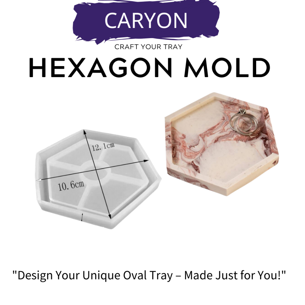 CaryOn Hexagon Shape Silicone Mold Silicon Mould Acuan Crafts DIY Epoxy ...