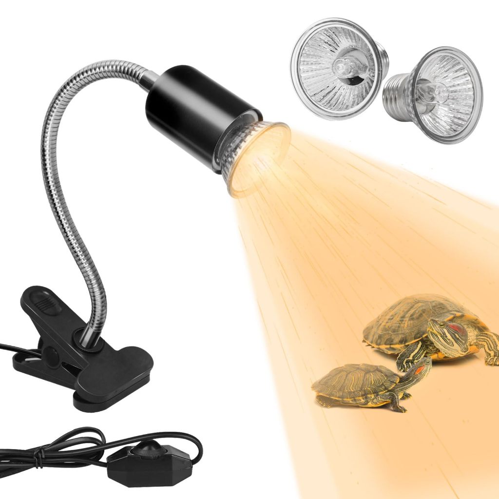 Reptile Heat Lamp UVA+UVB 3.0 Reptile Lamp Clip-on Bulb Heating Lamp Holder Tortoise Turtle ...