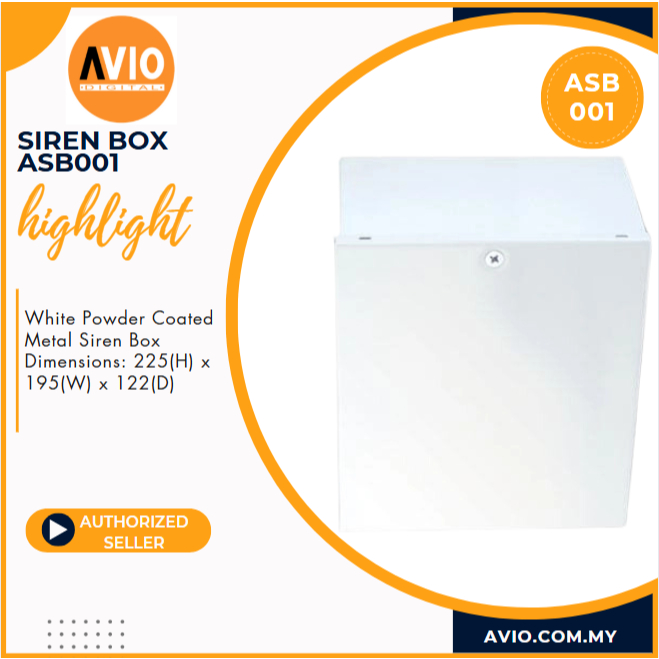 Wired Security Burglar Alarm Siren Box White Powder Coated Metal Siren ...