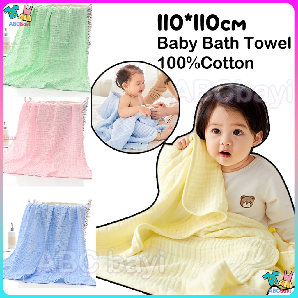 Six-Layer Muslin Super Soft Baby Bath Towel Kain Tuala Mandi Baby Tuala ...