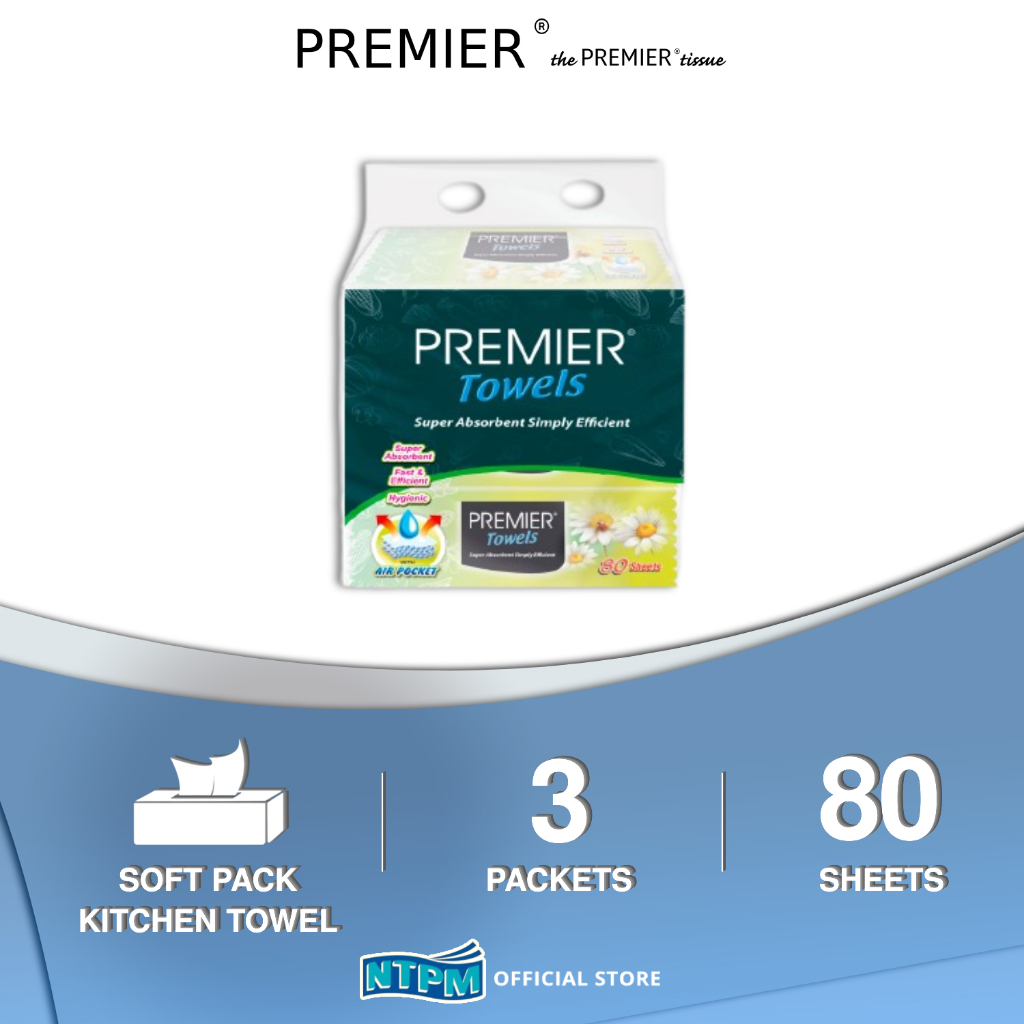 Premier Soft Pack Kitchen Towel (80'S x 3) | Shopee Malaysia