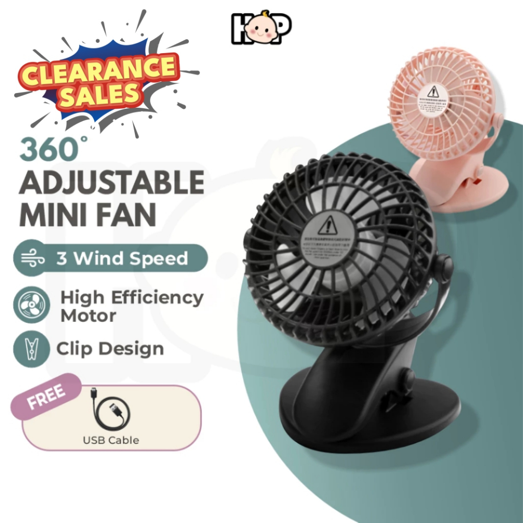 [Clearance] 【Free Battery & USB Cable】360 Adjustable Mini Fan USB Fan ...