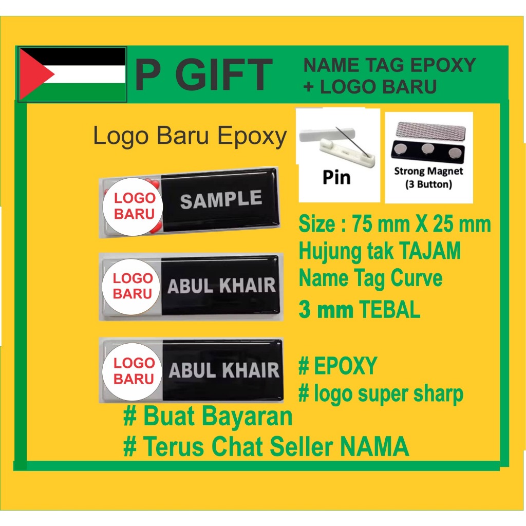 NAME TAG EPOXY GURU SPECIAL MAKE MAGNETIC CUSTOM MADE NAME TAG 11NAME ...
